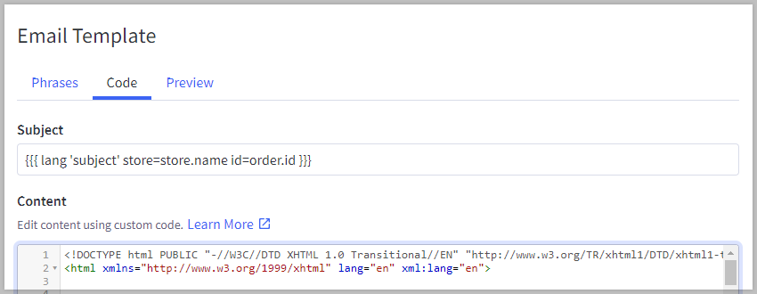 Customizing Transactional Emails